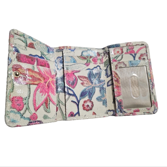 HOBO | Bags | Rare Retired Hobo Jill Wallet Floral Stitch Leather ...